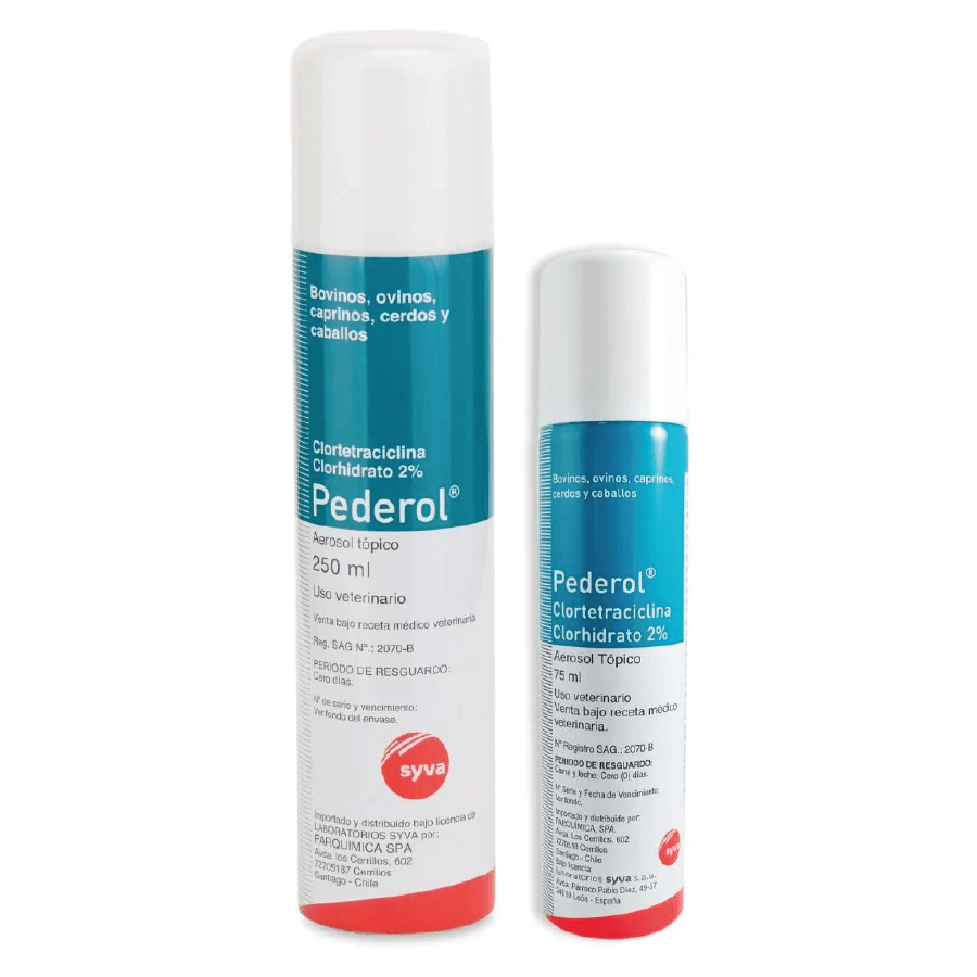Pederol Spray 75ml y 250ml (Clortetraciclina Clorhidrato 2%) – Farmacia ...